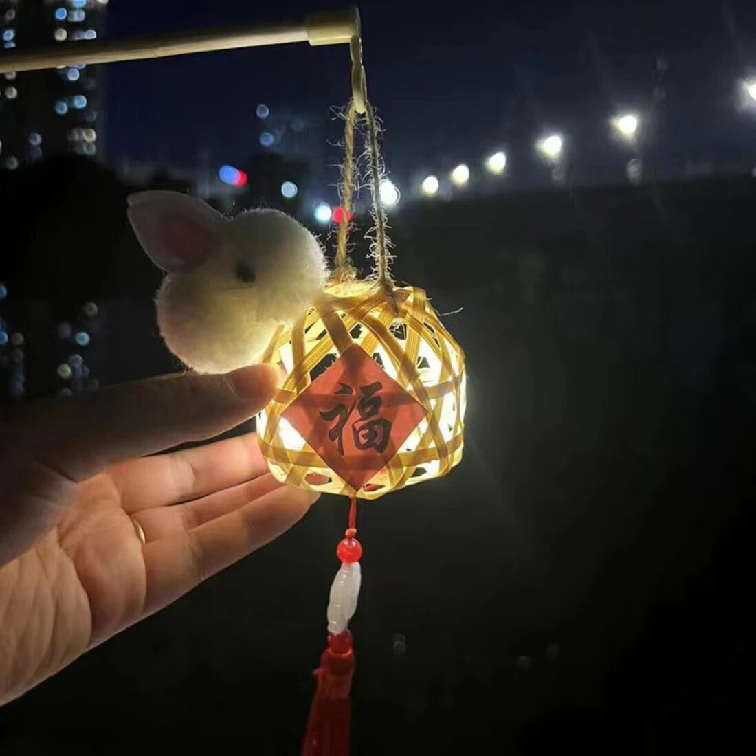 Linterna redonda creativa de mediados de otoño, lámpara portátil de ...