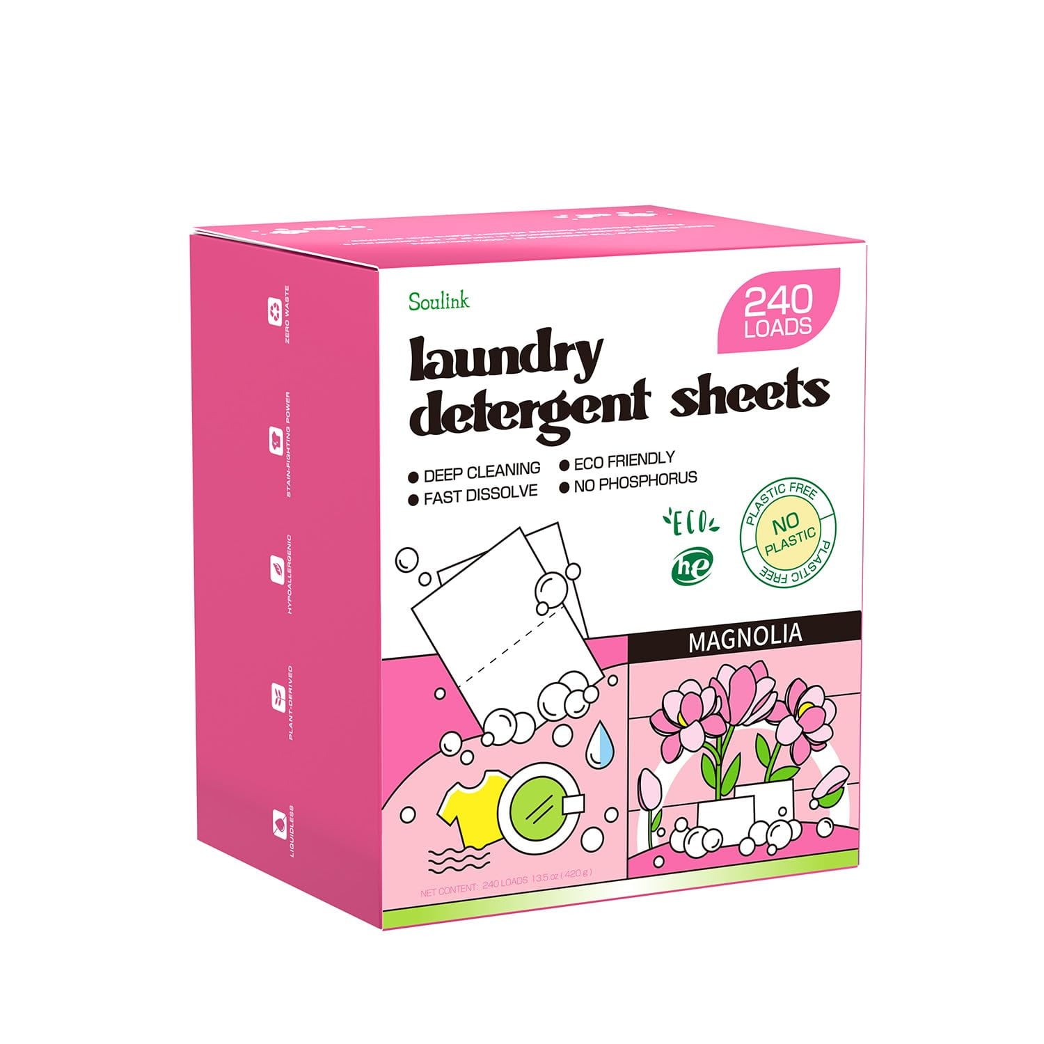 Láminas de detergente para ropa Soulink Magnolia 240 cargas | Bodega ...