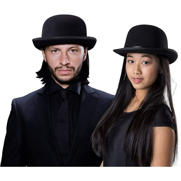 Dress-Up-America Derby Hat - Derby Bowler Hat - Black Bowler Hat ...