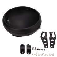 7 in. Universal Headlight Bucket - Chrome with T70X00-SR Ic Iron Cross ...