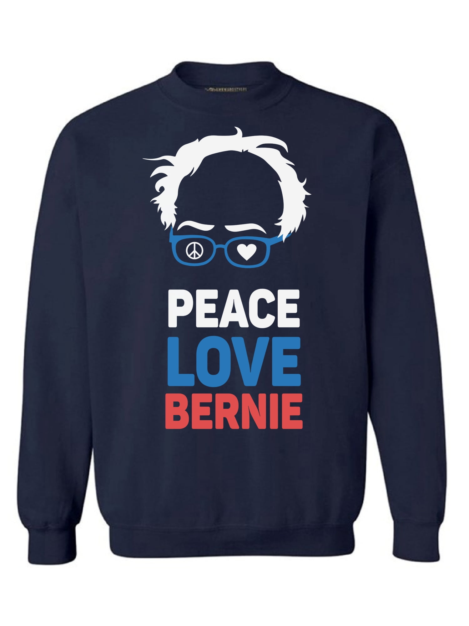Awkward Styles Peace Love Bernie Unisex Crewneck Democrat Sweater ...