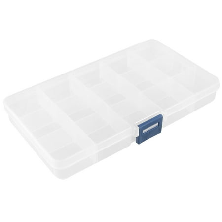 Clear White Plastic 15 Slots Electronic Components Storage Case Box ...