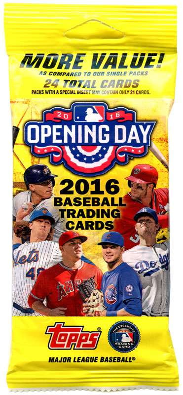 MLB 2016 Topps Baseball Cards 2016 Opening Day Trading Card Value Pack ...