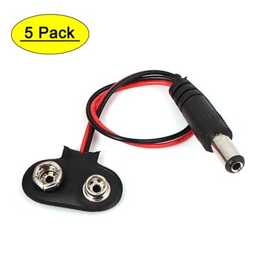 10pcs 9V DC Battery Power Cable 2.1x5.5mm Male Plug Clip T type ...