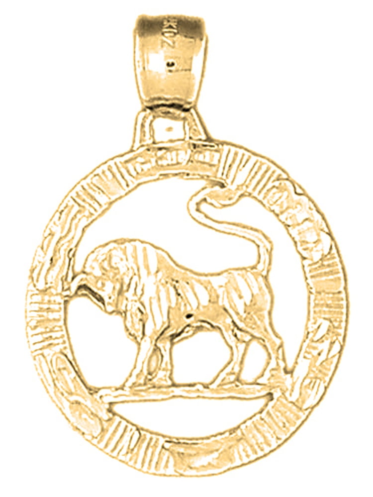 18K Yellow Gold Zodiac - Taurus Pendant - 32 mm - Walmart.com