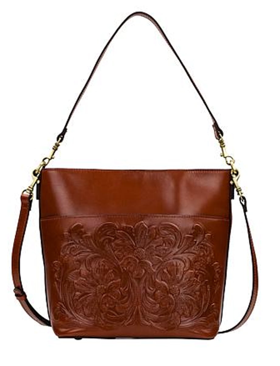 Patricia Nash Harper Leather Shoulder Bag with Crossbody Strap Tan MSRP ...