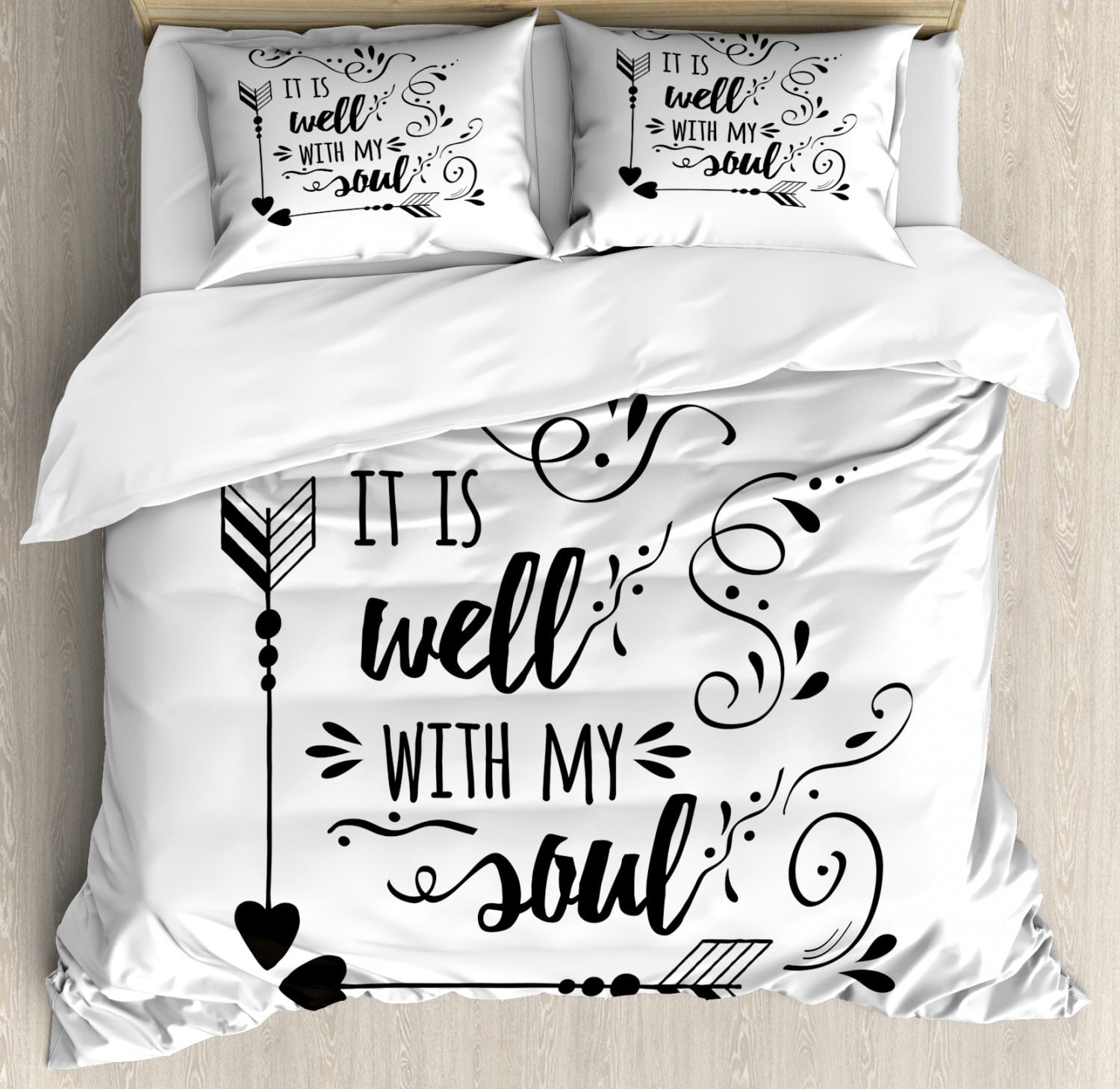 It is well with my soul Duvet Cover Set King Size, Doodle Style ...