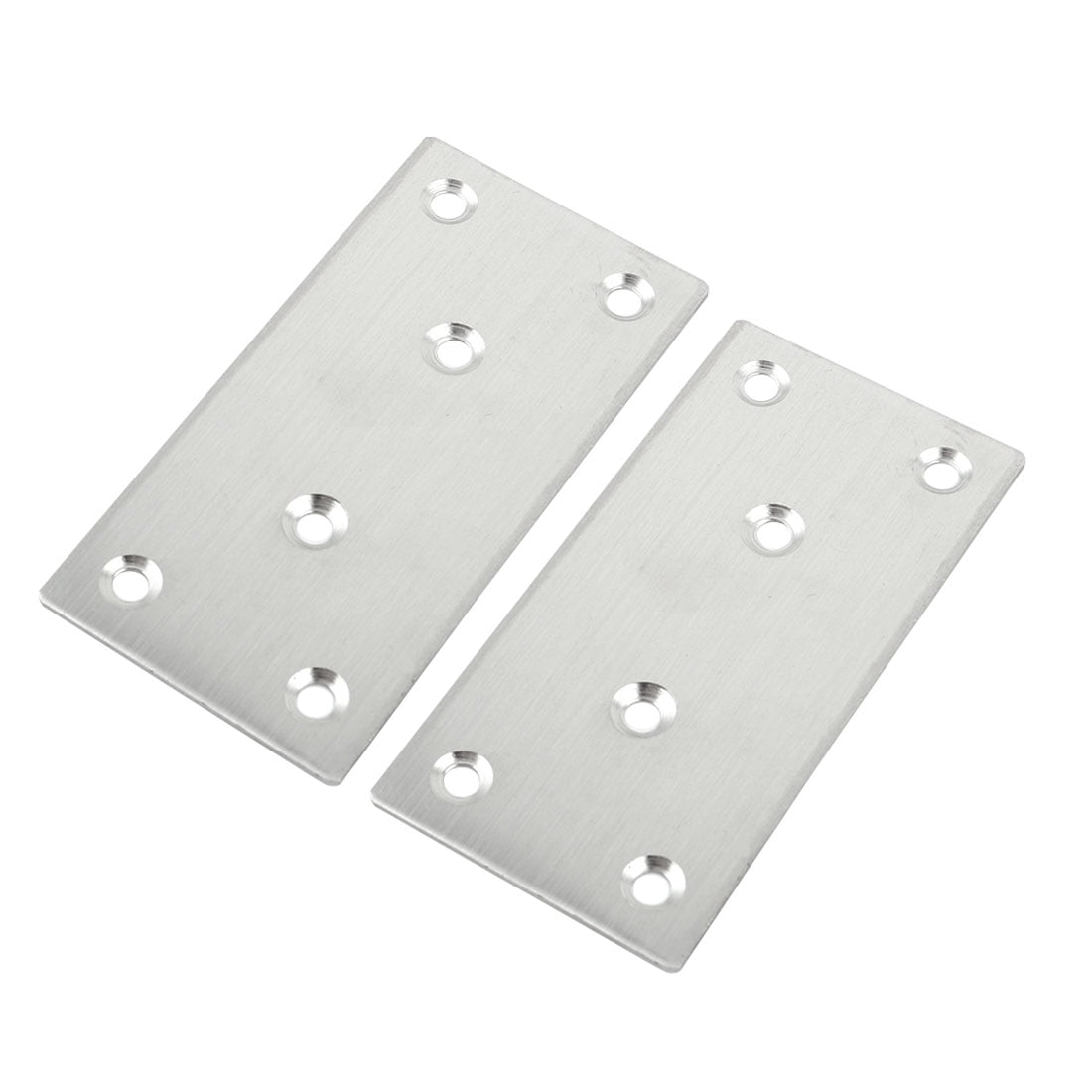 Furniture Stainless Steel Repair Fixing Plate Angle Bracket Silver Tone ...