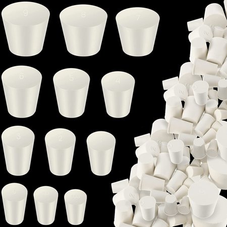 Compuye 000#-9# 12 Size Rubber Stoppers Lab Rubber Stopper Plastic ...