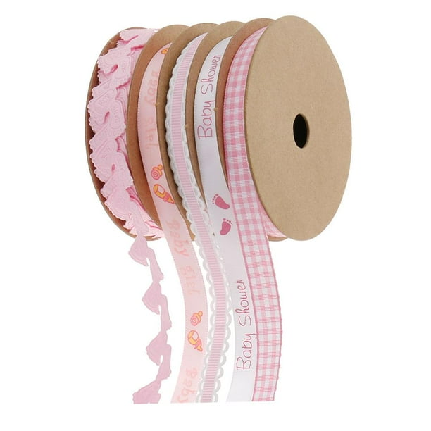 5 Rolls Baby Shower Ribbons Birthday Party Decor Ribbons Gift Wrapping ...