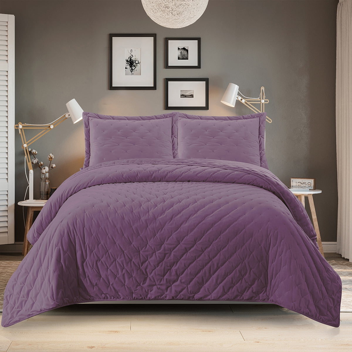 All Season Fluffy Velvet Mini Dots Quilted Embroidered Luxurious Soft ...