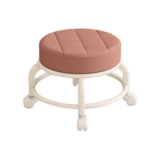 Low Rolling Seat,low round rolling stool with wheels PU Leather,Low ...