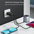 Fast Wall Charger, Upgraded 33W 3-Muti Port USB Plug Cube Portable Wall ...