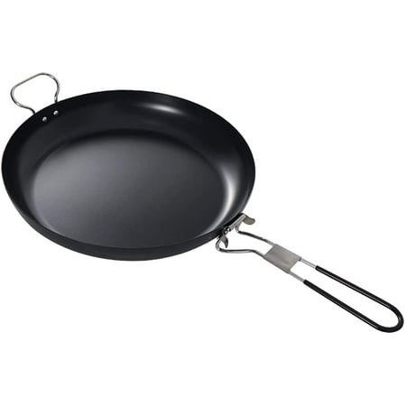 Camping Frying Pan Portable Cast Iron Skillet Camping Saucepan Folding ...