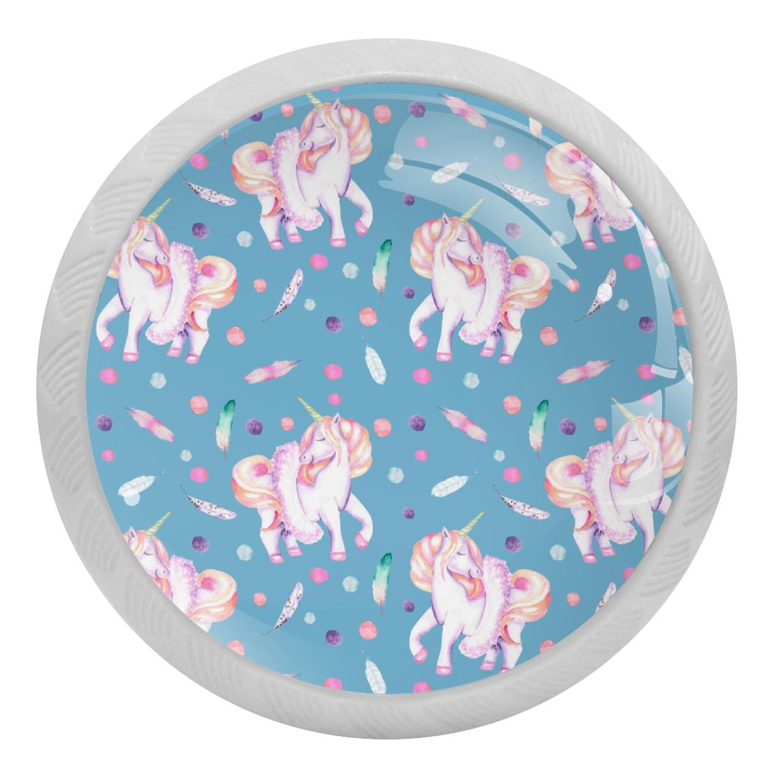 4PCS Round Unicorn Cabinet Fluorescence Knob Glowing in the Dark ...