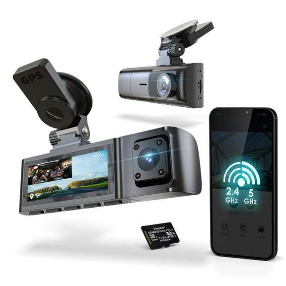 D30S 4K Dash Cam with GPS , Front and Inside Dual 2.5K 1080P, Camera ...
