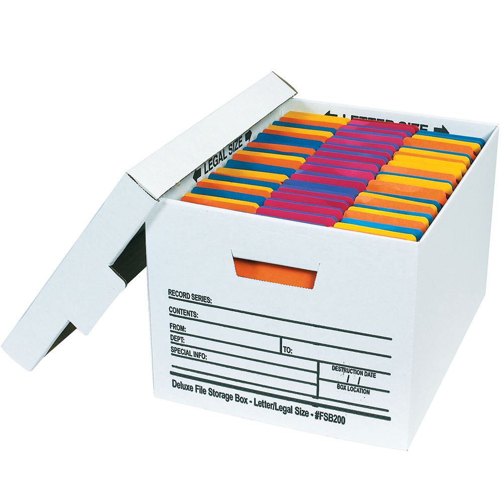 Box Partners DLX File Stg Bxs,15x12x10,White,12/CS - BXP FSB200 ...