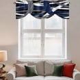 Abstract Art Tie Up Valance Curtains Blue White Black Gray Line Modern ...