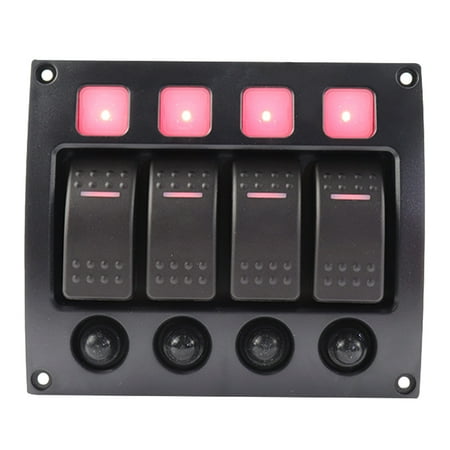 1 Piece Switchboard 4 Gear Red LED Rocker Switch Panel Switching ...