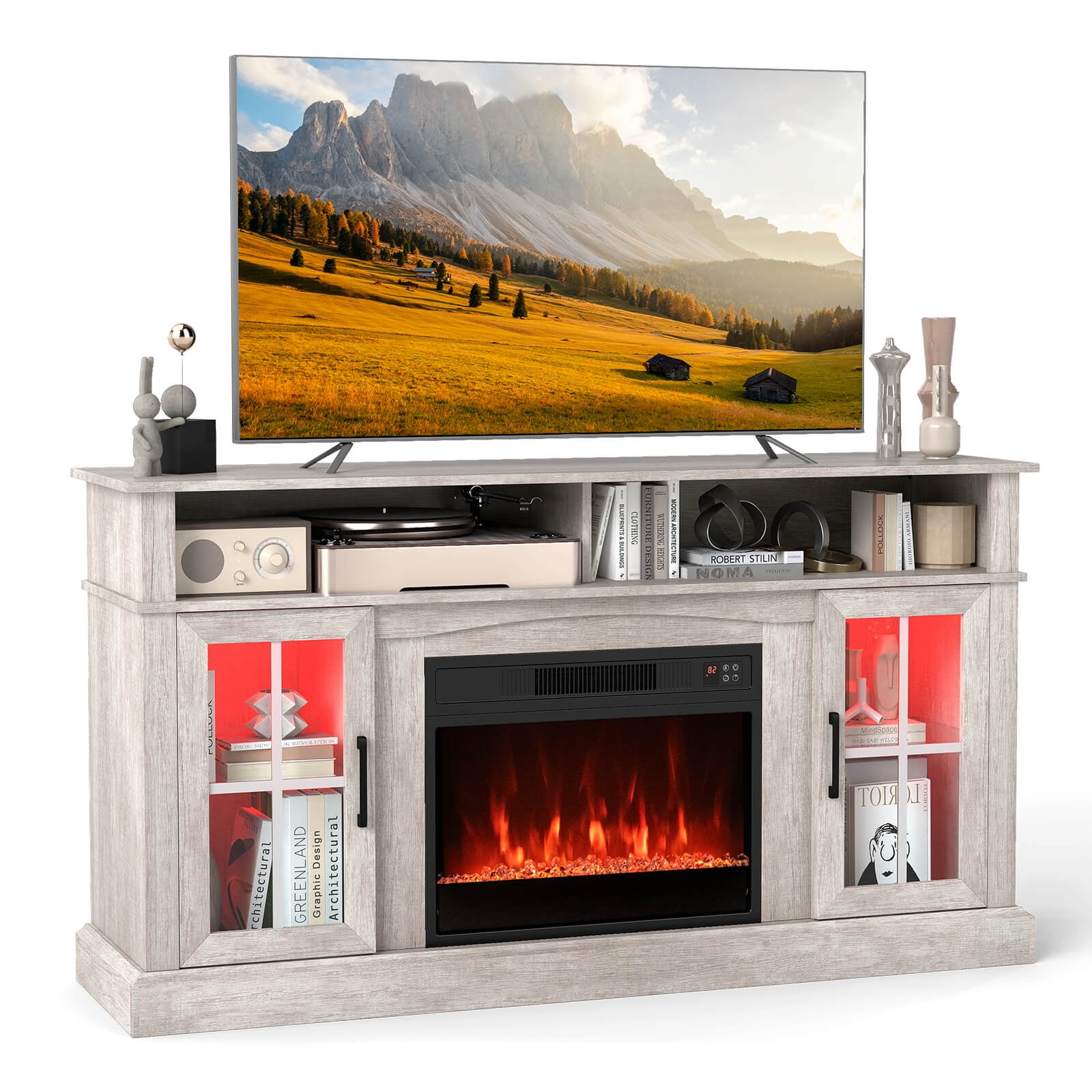 Click here for Costway 58 Fireplace Tv Stand With Led Lights Ente... prices