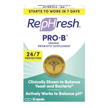 Rephresh Pro-B Probiotic Supplement for Daily Feminine Wellness, 24/7 ...