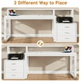 DreamCurship 67" Computer Desk with LED Light, White Desk with Drawers ...