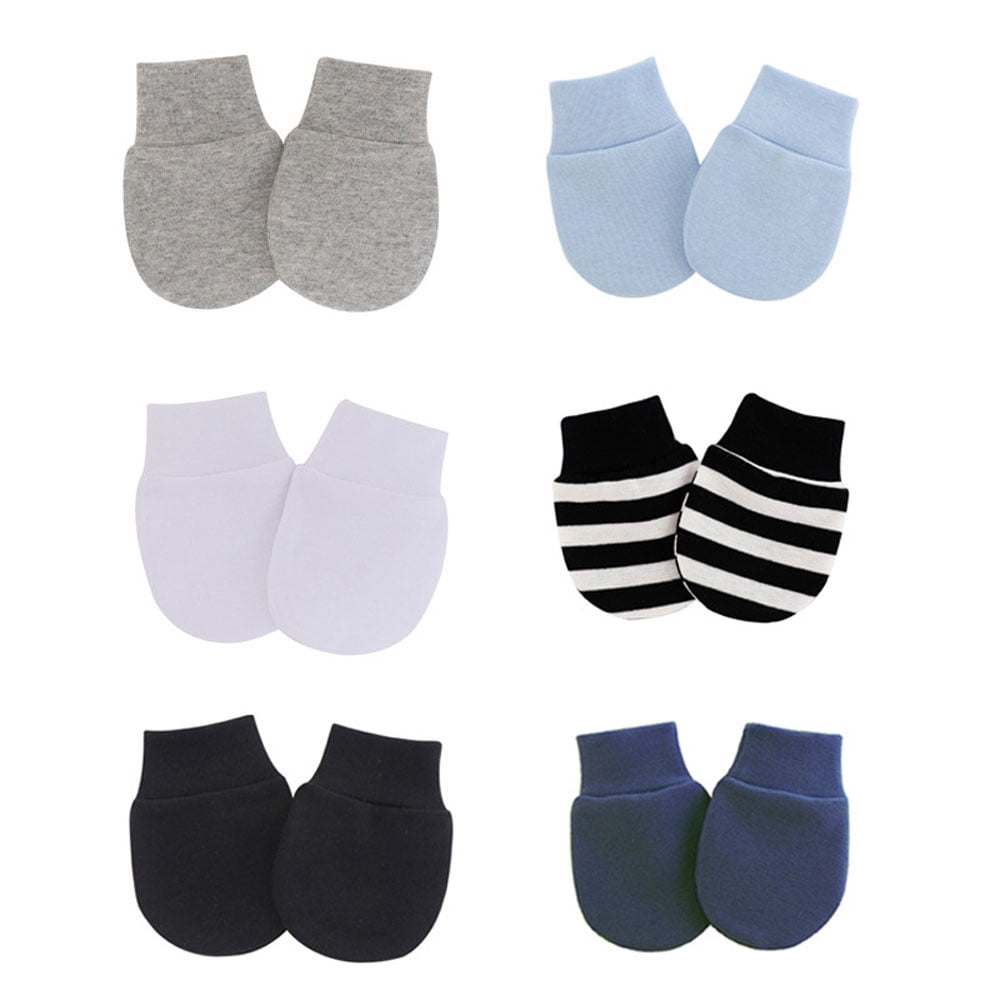 6 Pairs Newborn mittens Baby Toddler Gloves Scratch free mittens for ...