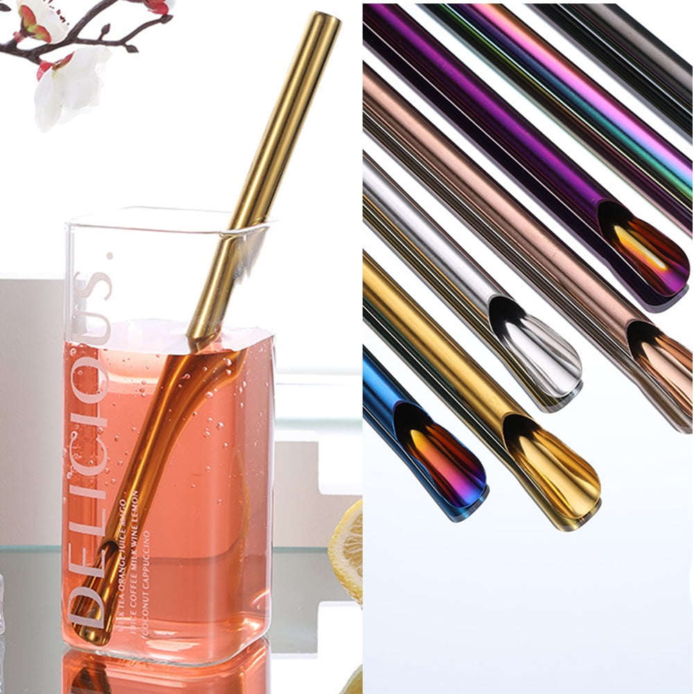 Vnanda 3Packs Reusable Metal Straws - Colorful Straight Reusable ...