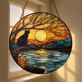 Black Cat Forest Sunset Stained Glass Suncatcher – Window Art - Walmart.com