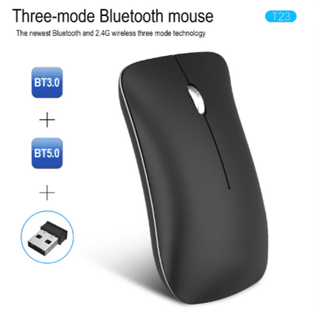 Bluetooth Mouse, Rechargeable Wireless Mouse Multi-Device (Tri-Mode ...