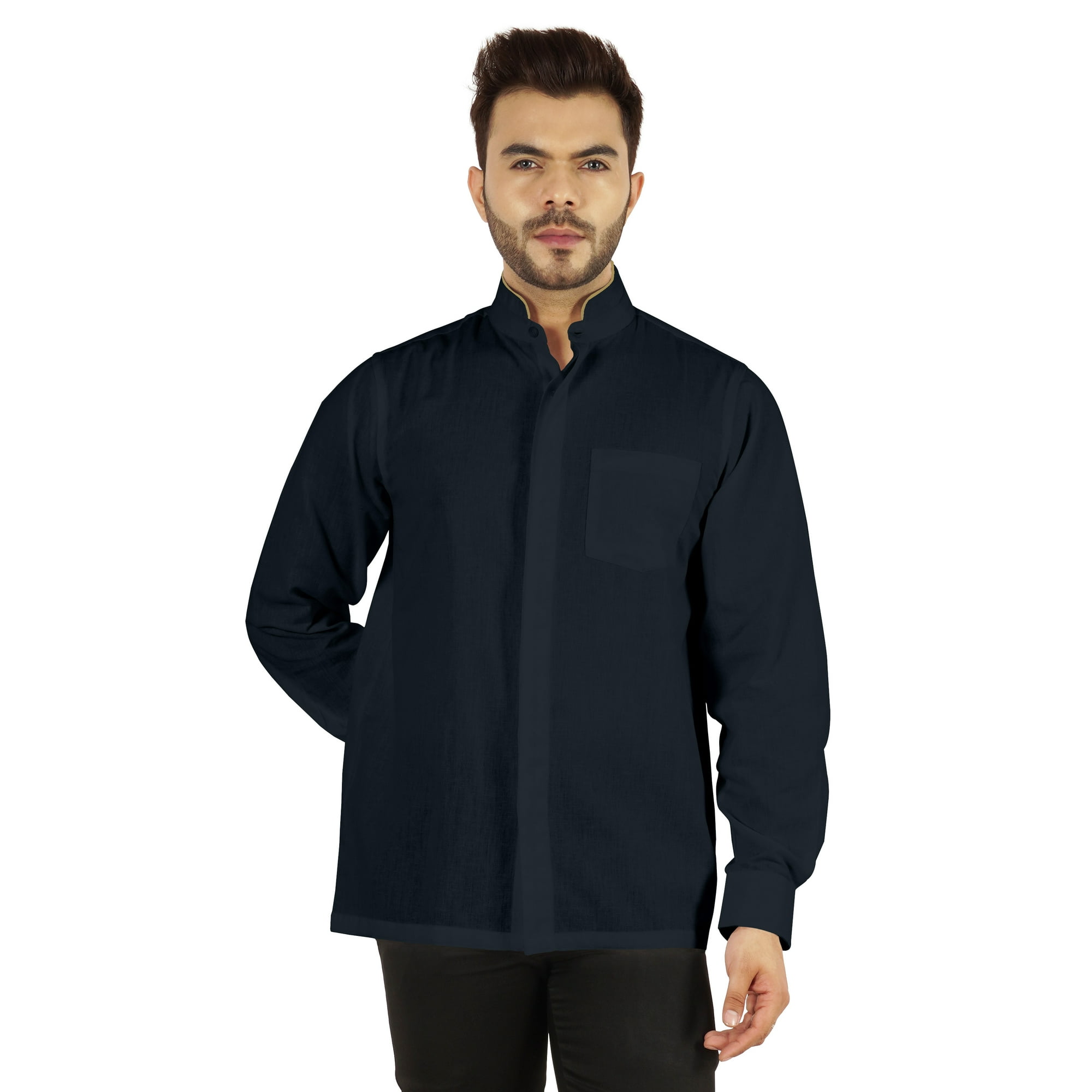 Click here for Bestman Solid Long Sleeve Shirt For Mens Front Dou... prices