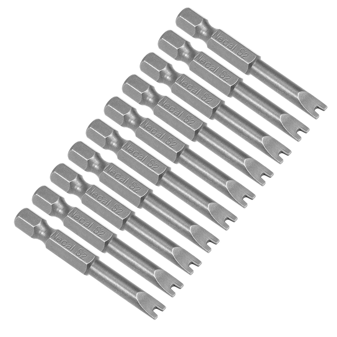 10pcs 50mm 1/4" Hex Shank U5 Magnetic U Shape Head Screwdriver Bits S2 ...