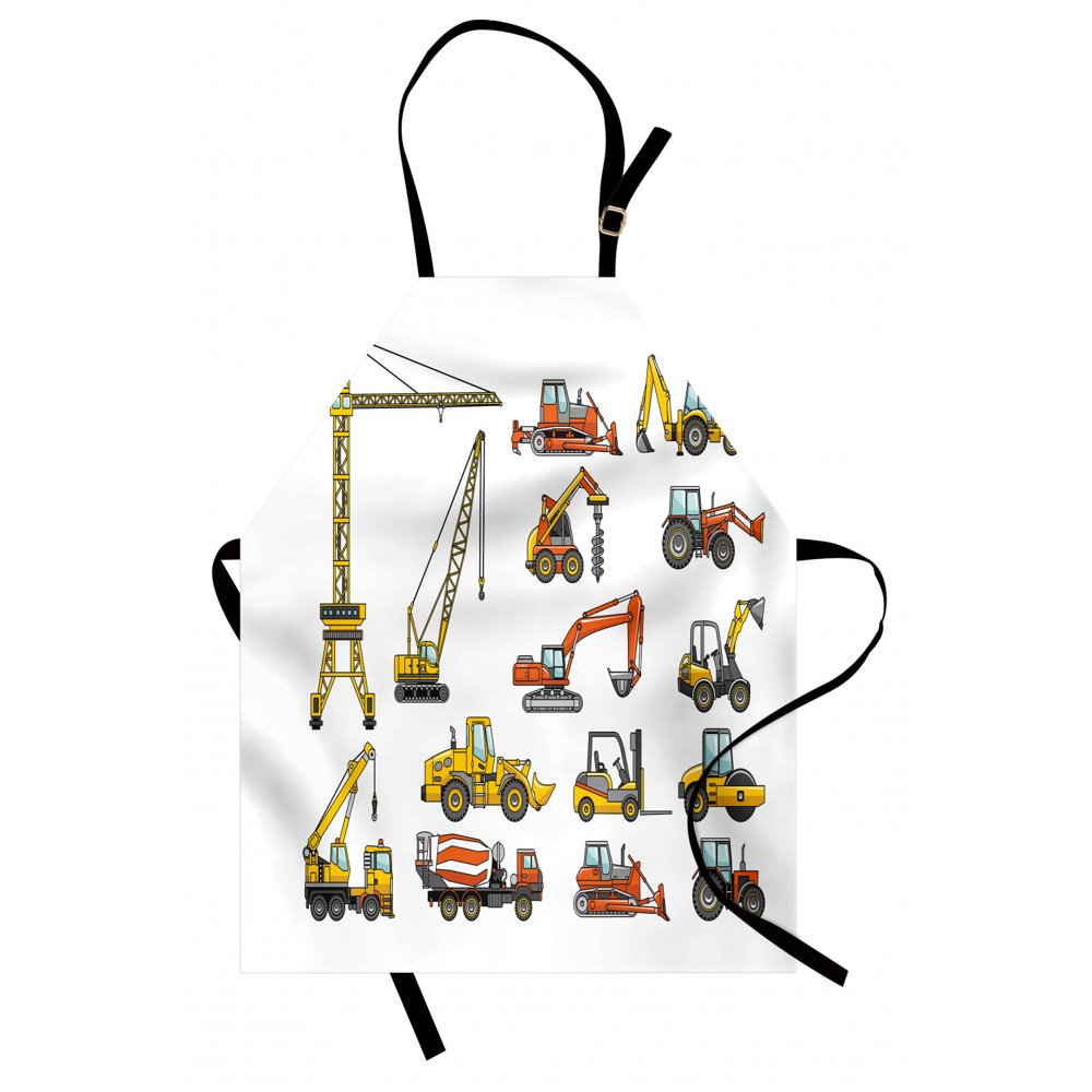 Construction Apron Cartoon Heavy Equipment and Machinery Industry ...