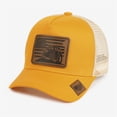 BODOAO Distressed Tractor USA Flag Leather Patch Trucker Hat, Retro ...