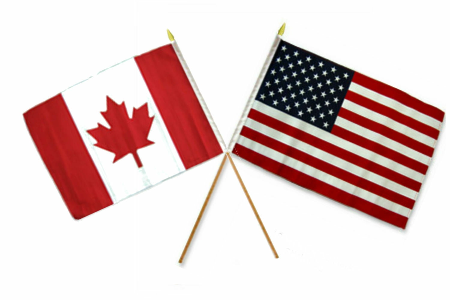12x18 12"x18" Wholesale Combo USA American & Canada Canadian Stick Flag ...
