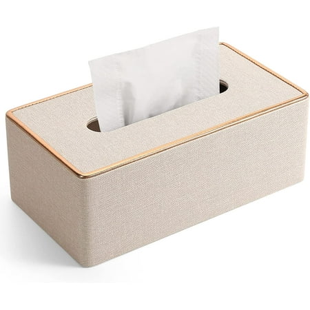 Tissue Box Cover, PU Leather Tissue Box Holder Rectangular Kleenex Box ...
