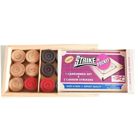 AnNafiÂ® Carrom Coin Made of Wood | Complete Set of 24 Attractive ...
