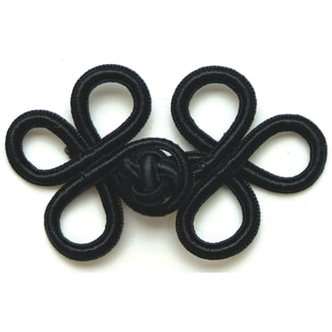 Black 3.5" Handmade Chinese Frogs Closure Buttons (3.5" Black Frog ...