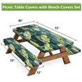 ADECORIVY Frog Lotus Picnic Table Cover with Bench Covers, Waterproof ...