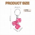 Lucky Dice Keychain Charm, Resin 3D Cube Square Mini Keyring with 3 ...