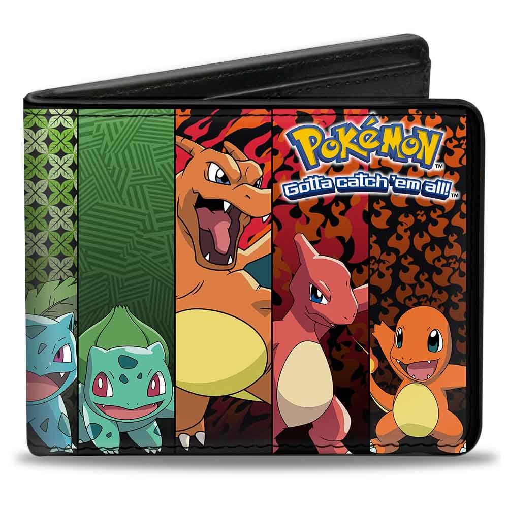 Wallet Bifold PU Kanto Starter Pokemon Evolution Panels Pokemon Logo ...