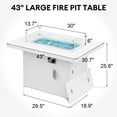 RADIATA 43" Aluminum Propane Fire Pit Table, 60,000 BTU Outdoor Gas ...