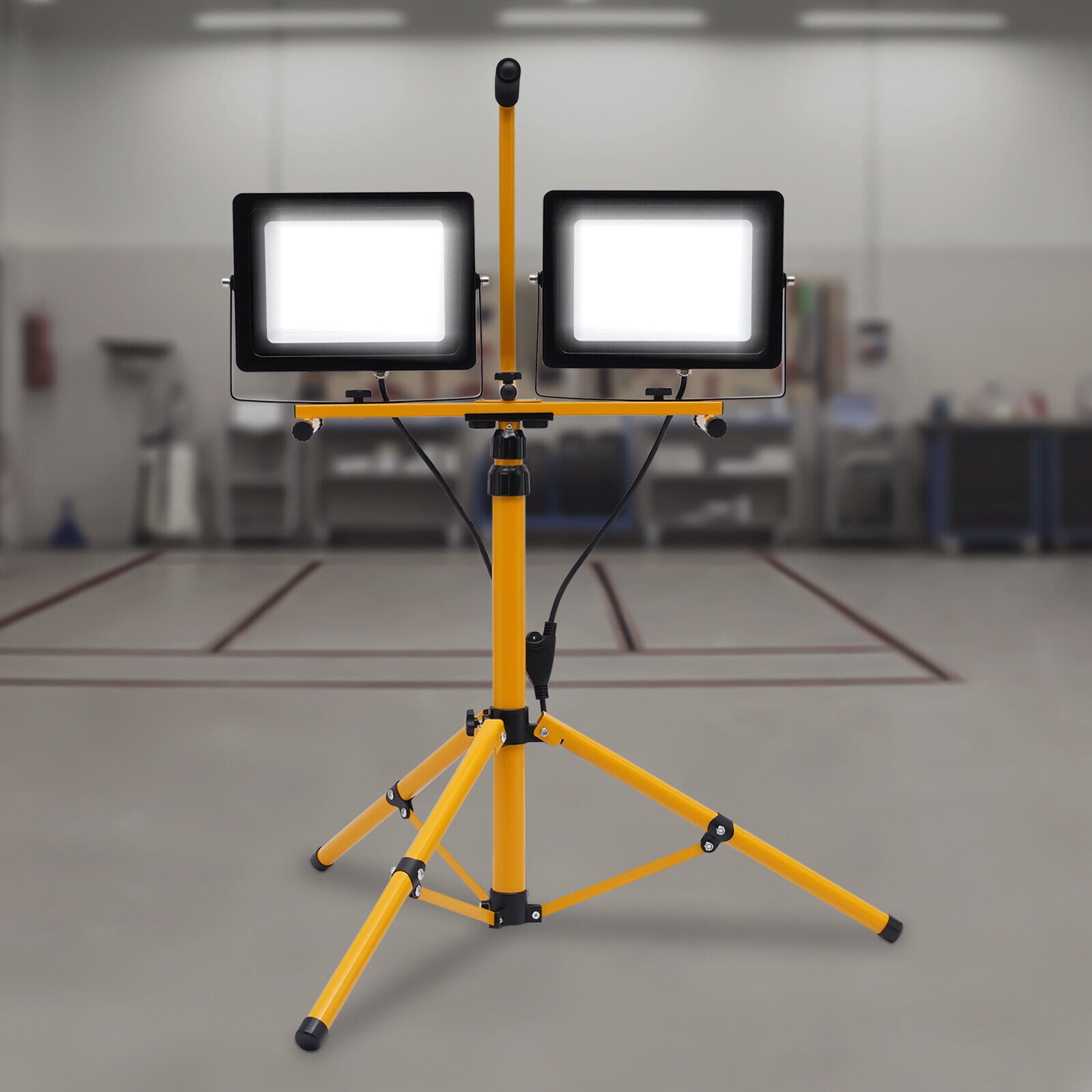 200W 20,000lm LED Dual-Head Work Light Adjustable Tripod Stand IP65 ...