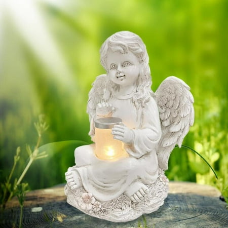Angel Statue Solar Powered Light Garden Statue, Solar Led Outdoor Decor Light, Intricate Details ...