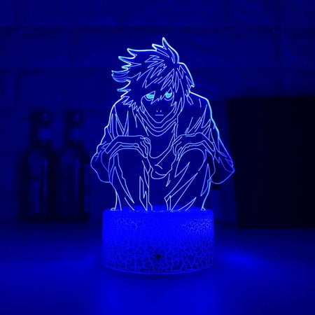 3D Night Light Manga Death Note L Lawliet Figure Led Night Light for ...