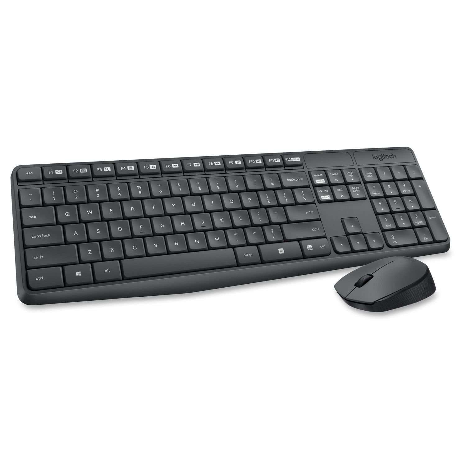 Logitech MK235 Wireless Keyboard and Mouse Combo for Windows  2.4 GHz Wireless Unifying USB Receiver  15 FN Keys  Long Battery Life  Compatible.