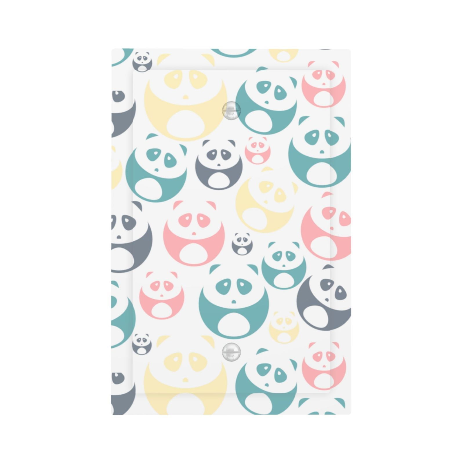 DouZhe 1-Gang Blank Wallplate, Cartoon Cute Pandas Animals Decorative ...