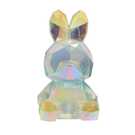 OUSITAID Rabbit Ornament Discolored Pearlescent Bunny Sculpture Resin ...