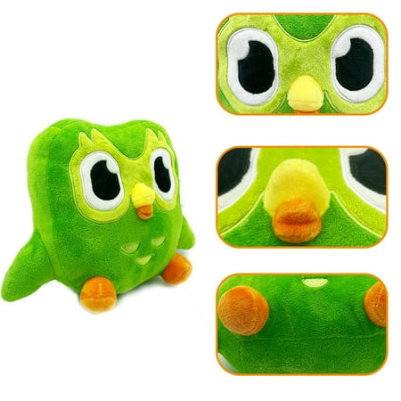 Duolingo Owl Plush Toys, 5.9" Cartoon Green Owl Duolingo Duo Plushie ...