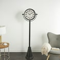DecMode 72" Black Metal Double Sided Tall Standing Floor Clock with ...